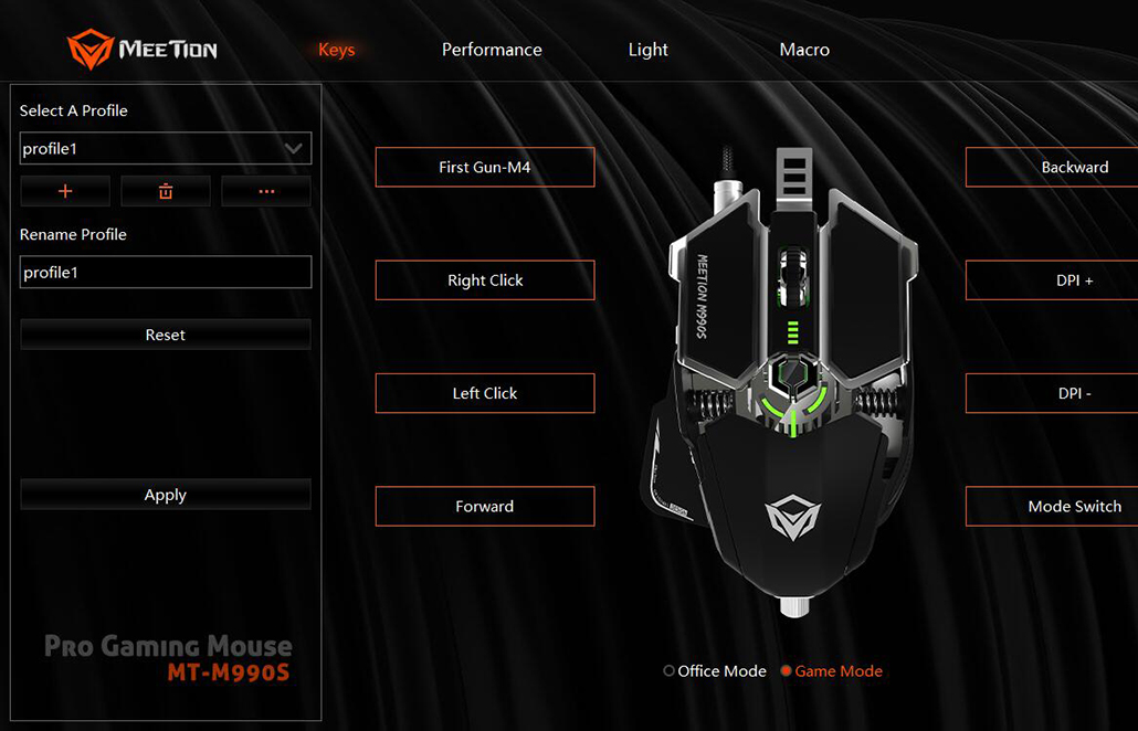 Software de driver de mouse para jogos M990S