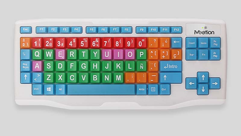 Wireless Coloured Chidren Keyboard With Big Buttons Wk800 | Meetion
