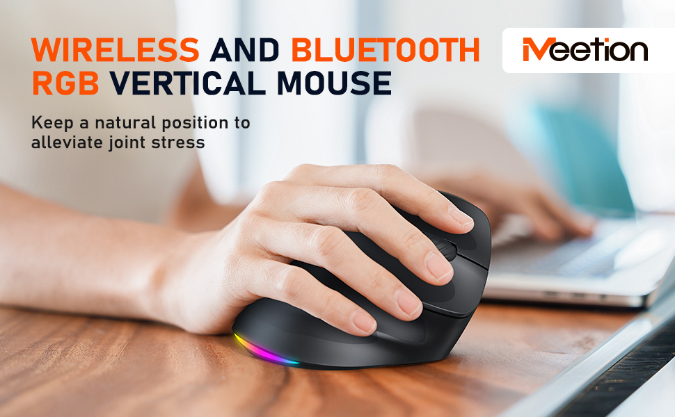 Right-Handed Ergonomic Wireless Mouse - Meetion