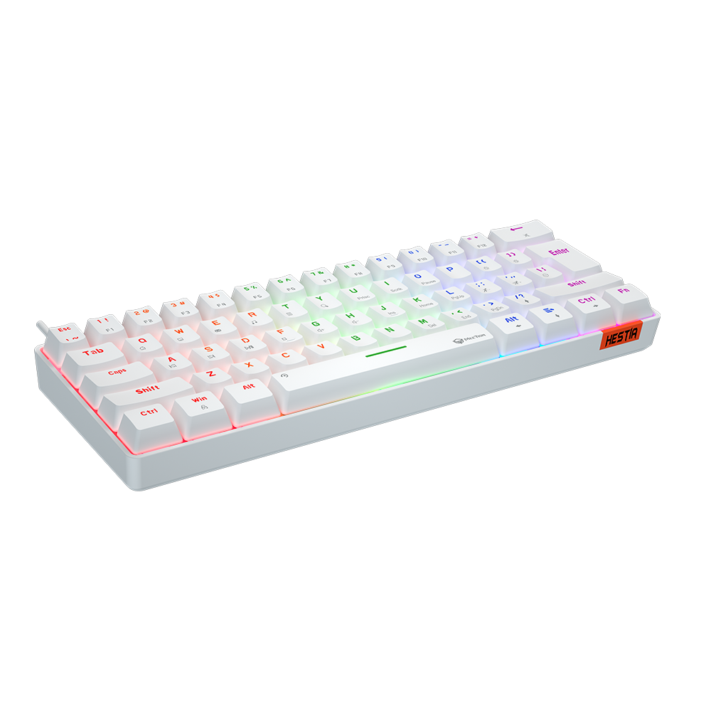 WHITE 60% GAMING KEYBOARD - Meetion
