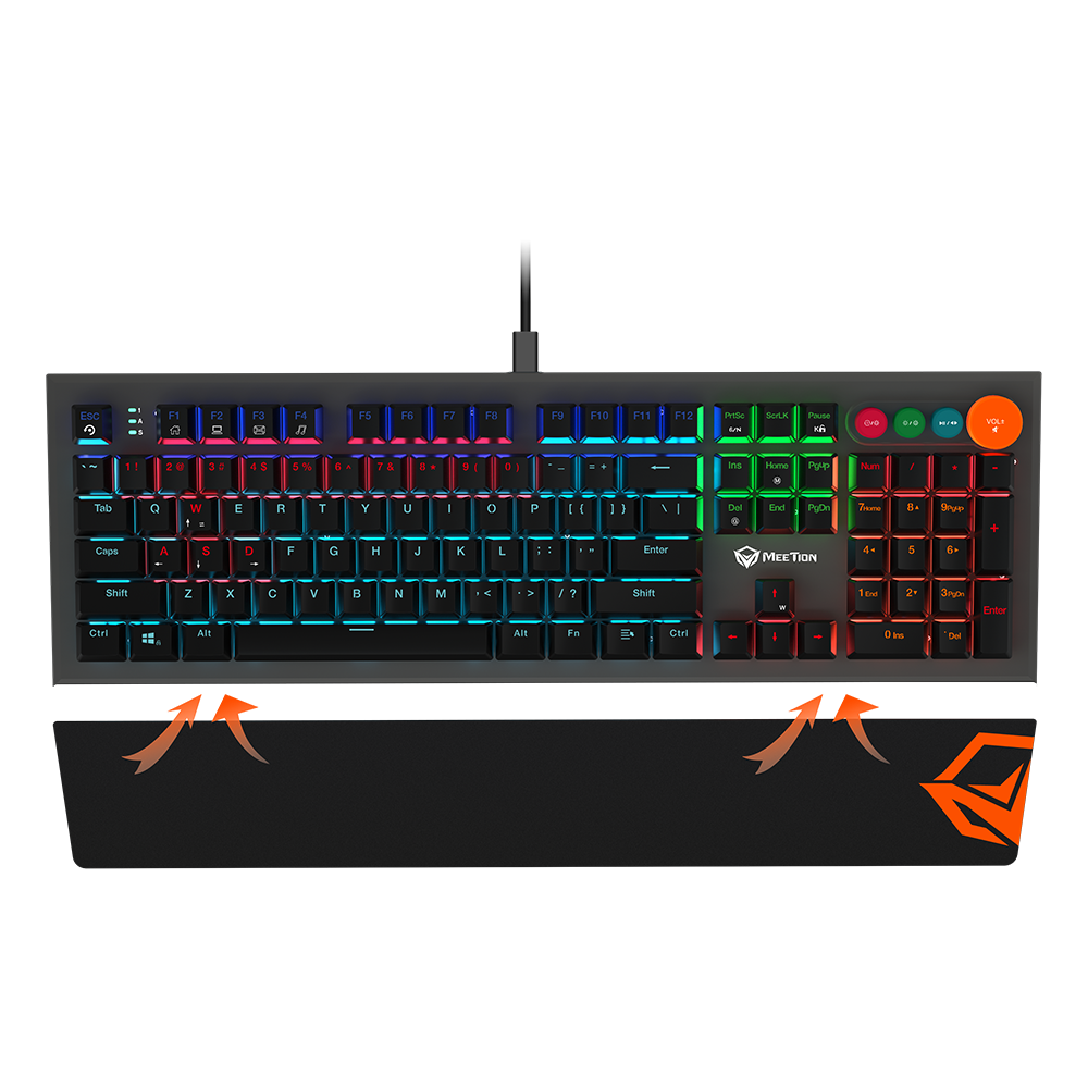 Meetion K500 Palmrest Keyboard RGB Mechanical Gaming Keyboard