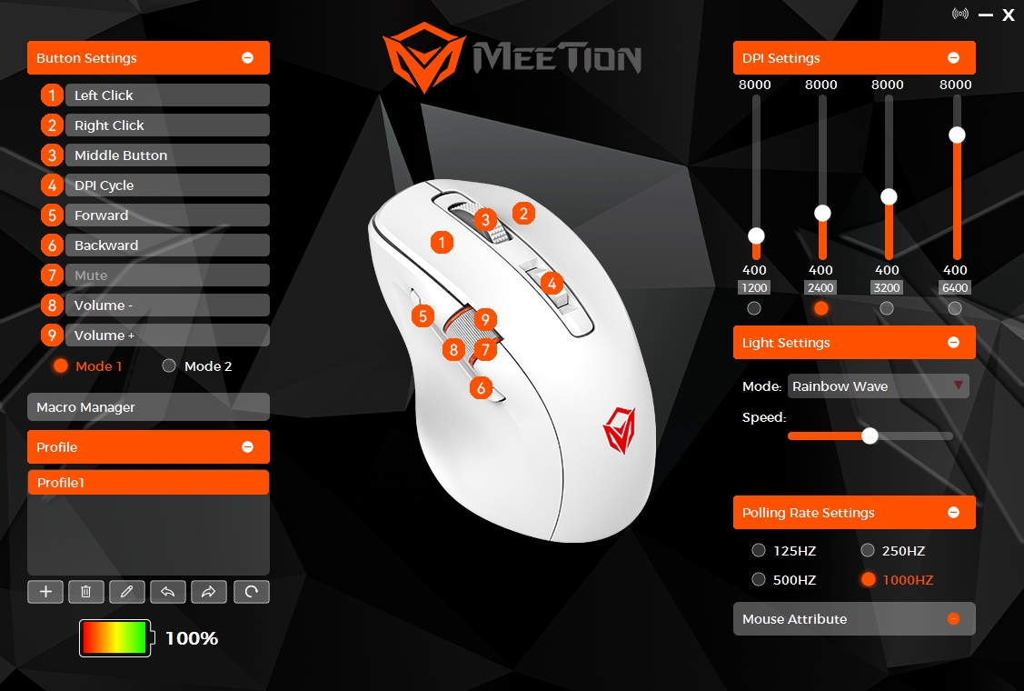 Software del controlador del ratón para juegos GW32