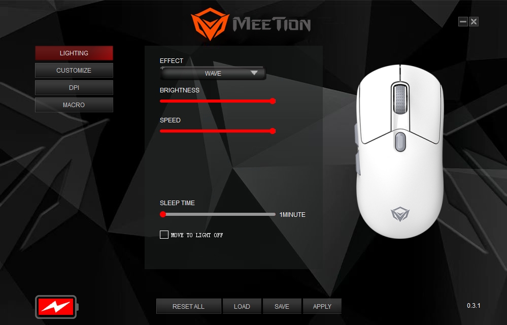 Software de driver de mouse para jogos GW38