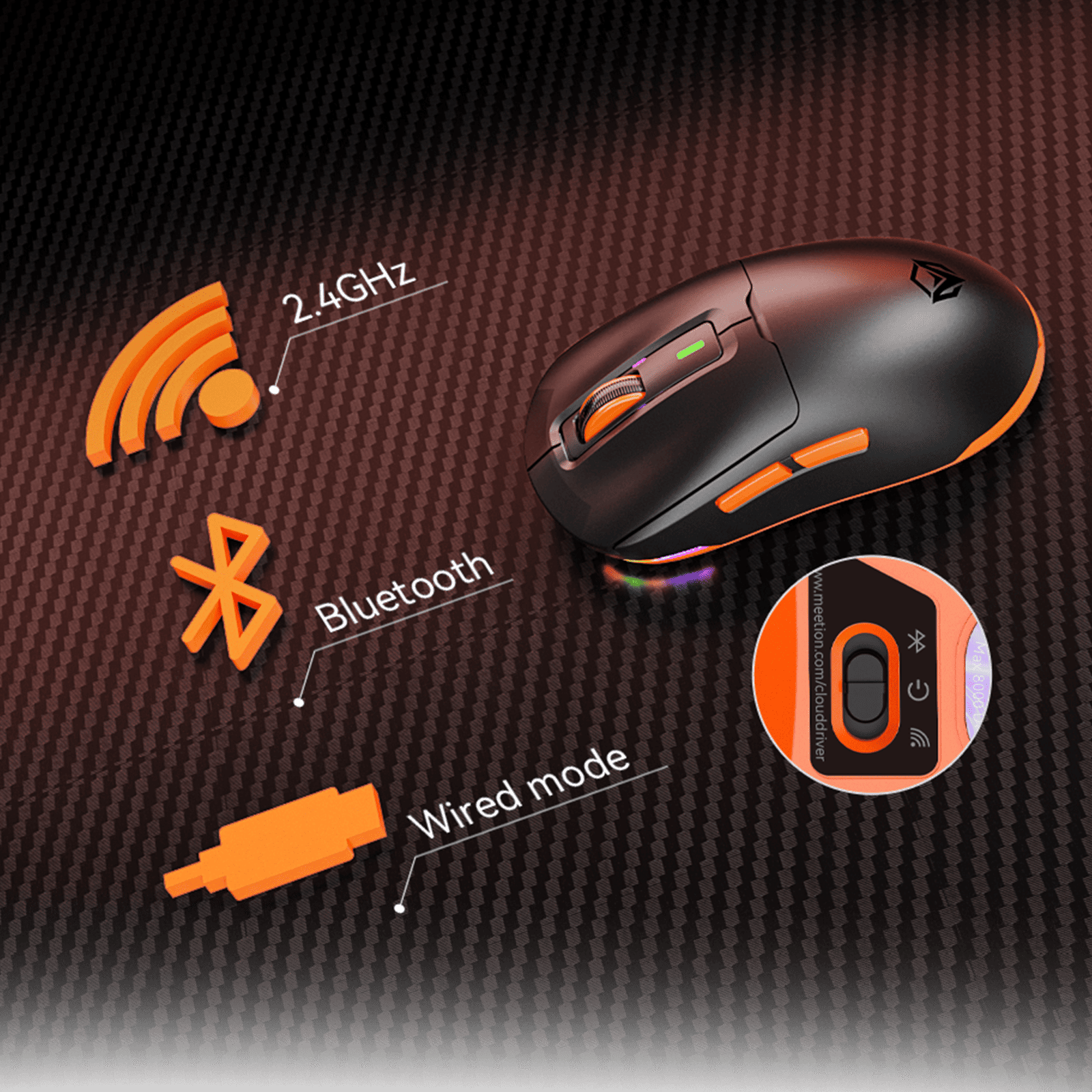 Air GW24: Lightweight gaming mouse with high-precision PAW3104 sensor. - Meetion