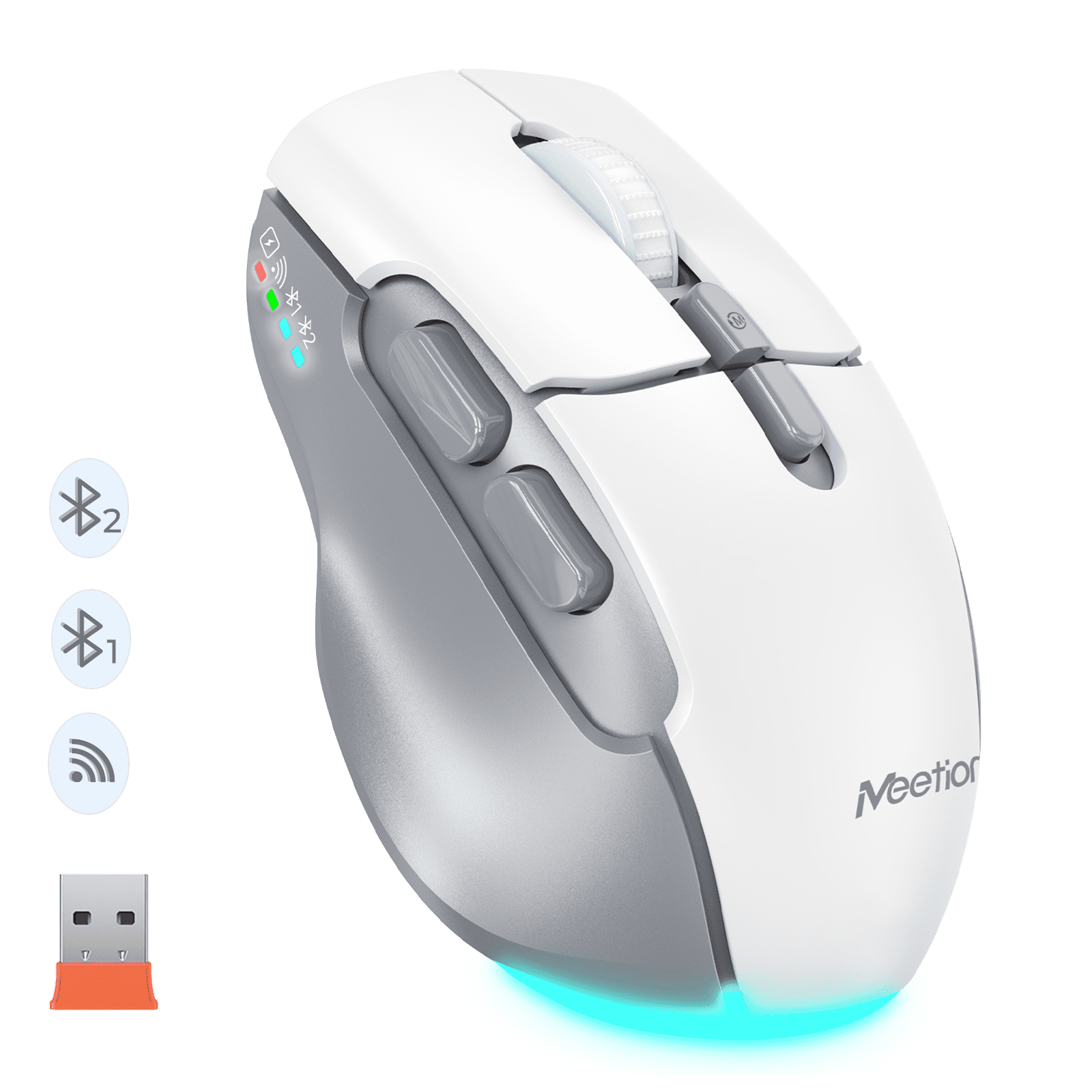 Meetion BTM001 Wireless Gaming Mouse with LED Lighting and Silent ...