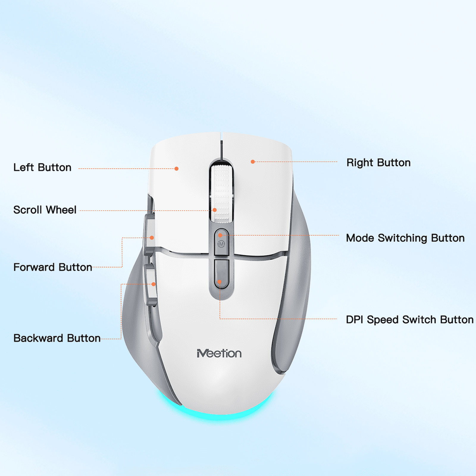 Meetion BTM001 Wireless Gaming Mouse with LED Lighting and Silent ...