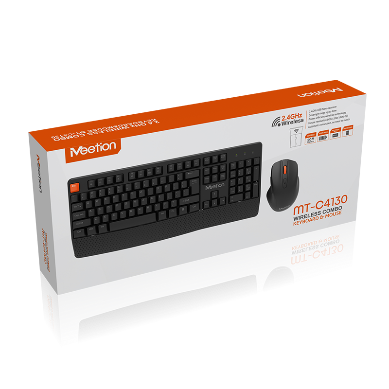 Wireless Ergonomic Keyboard Mouse Combo - Meetion
