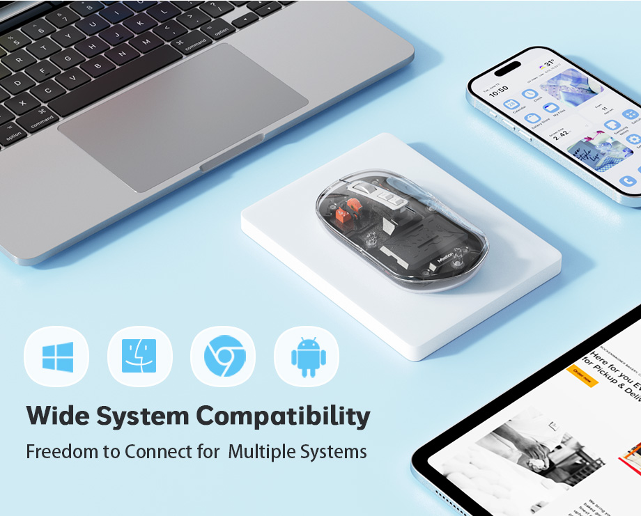 Wireless Dual Mode Transparent Mouse - Meetion