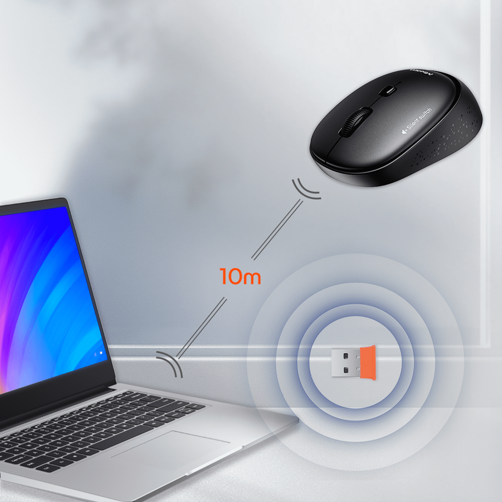 R571 2.4G wireless mouse offers ergonomic design and adjustable DPI ...