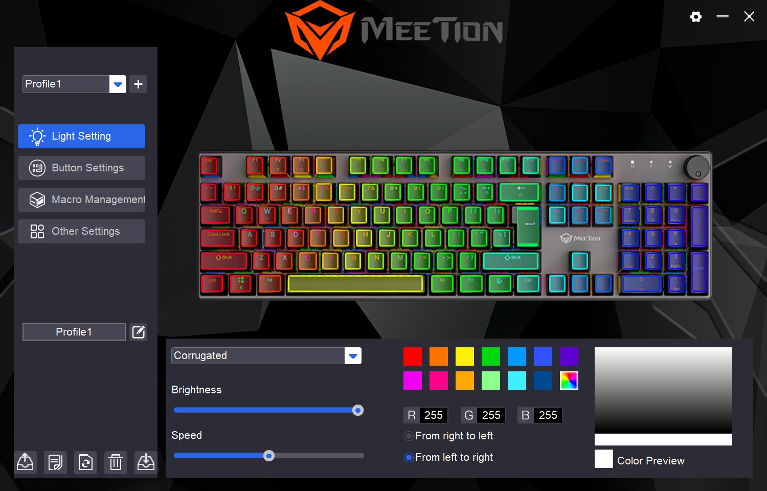 Software de teclado para jogos MK009Pro, MK008Pro, MK006Pro