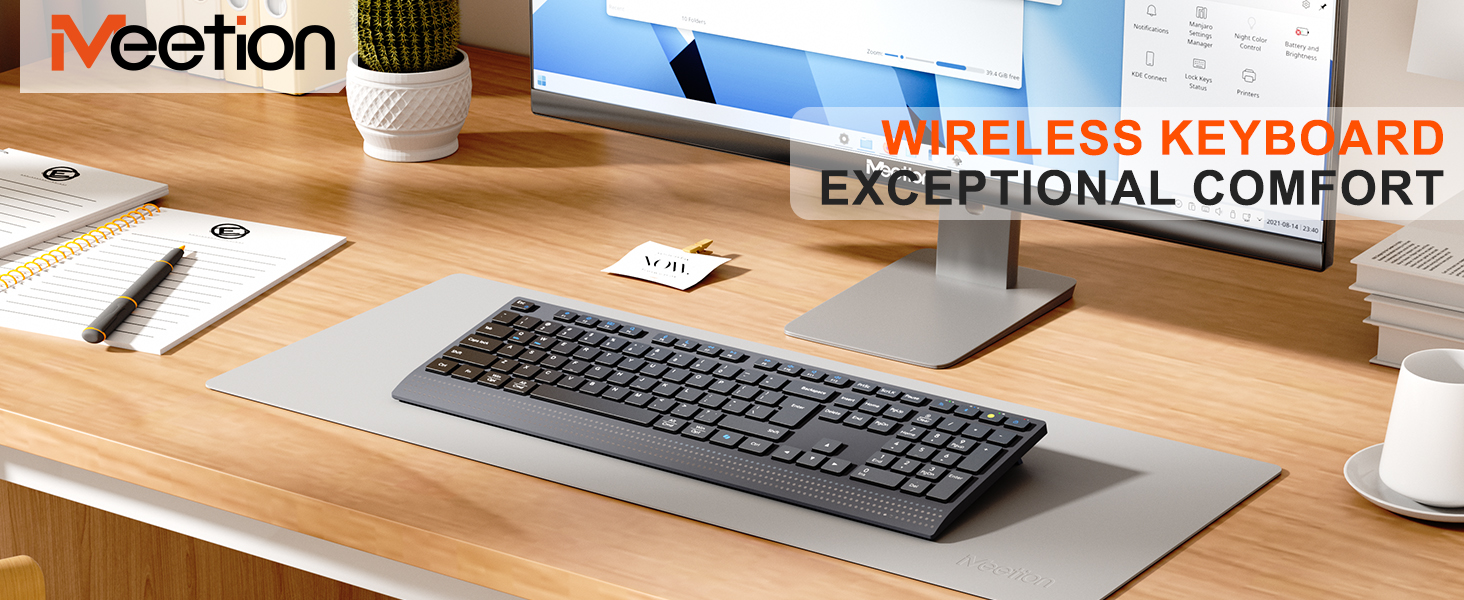 Dual-Mode Wireless Keyboard with Quiet Chiclet Keys