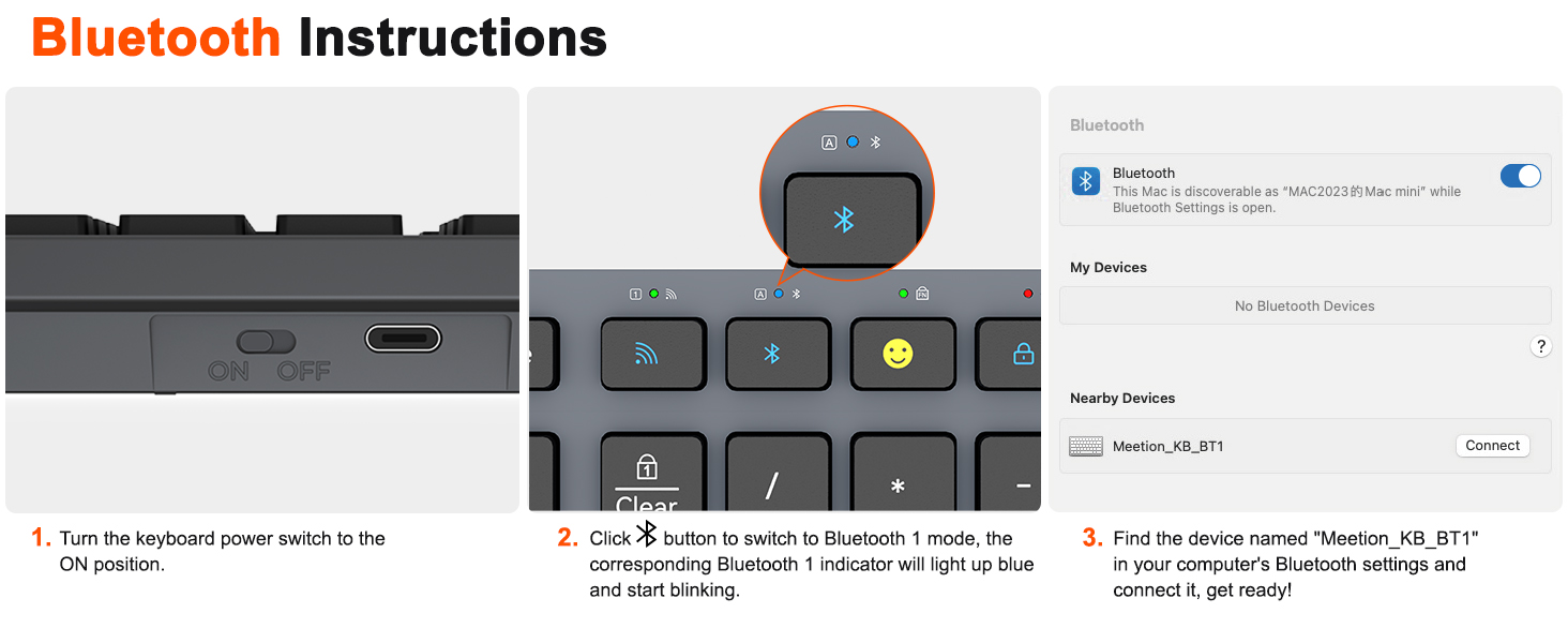 Dual-Mode Wireless Keyboard with Quiet Chiclet Keys