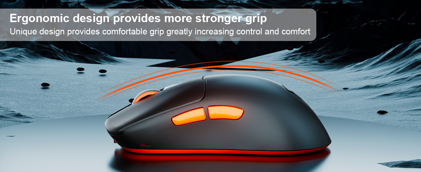 GW40 Next-Gen Lightweight Dual-Mode Wireless Ergonomic Black Gaming Mouse
