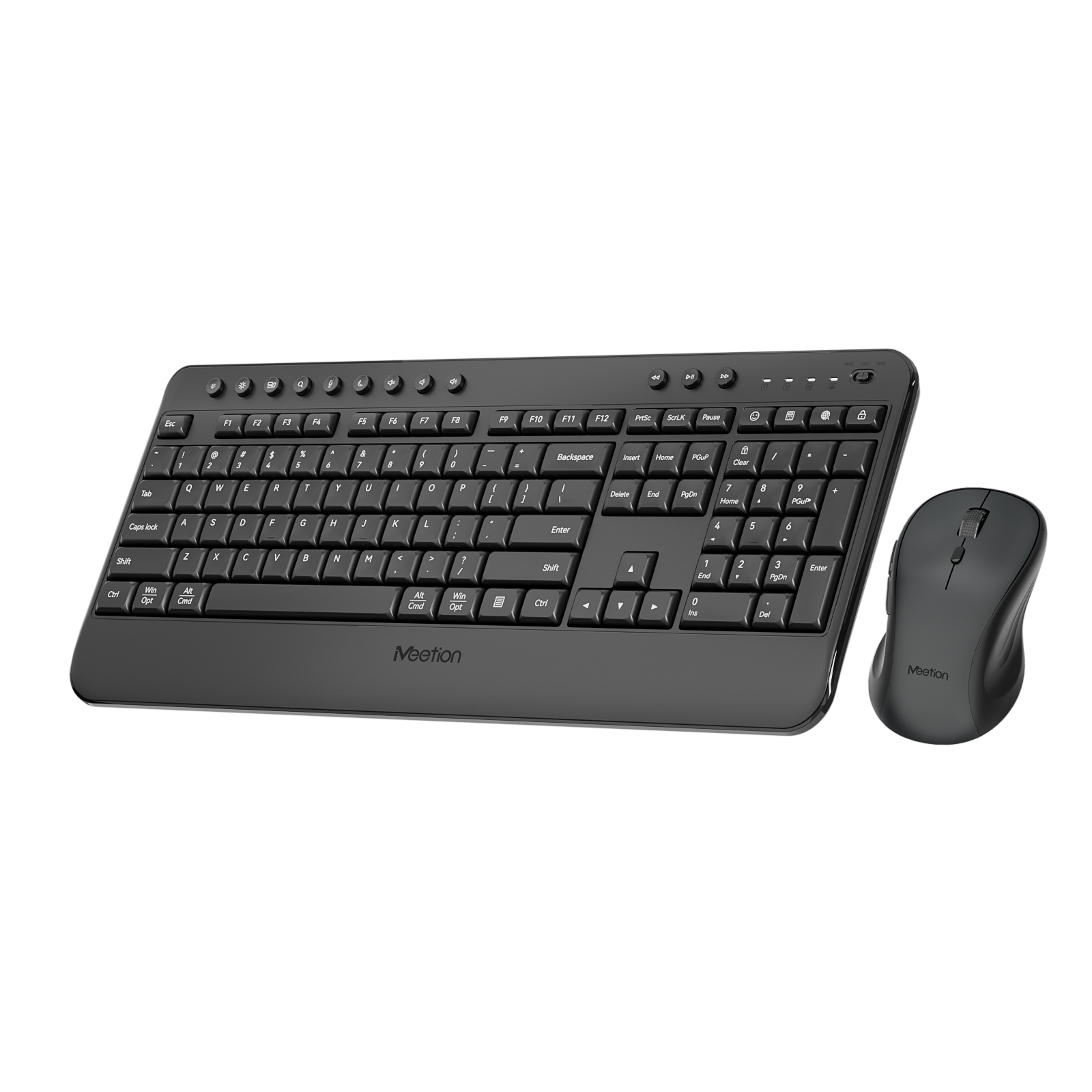 C5000 Minimalist Wireless Black Keyboard & Mouse Combo